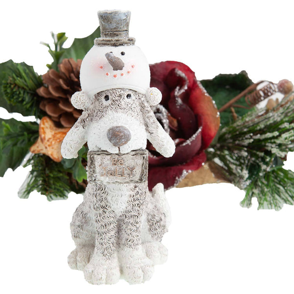 Dog in Snowman Hat Christmas Decoration - Dog Krazy Gifts